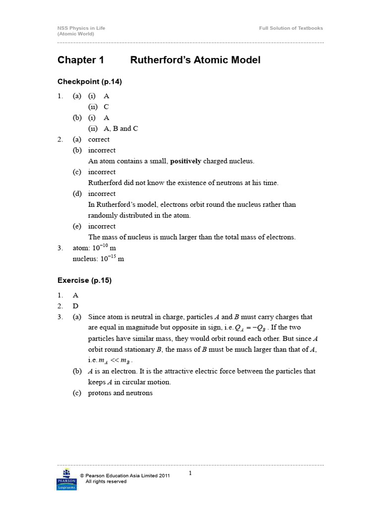 E7 - Ch01 - Rutherford - S Atomic Model - FS - e | PDF