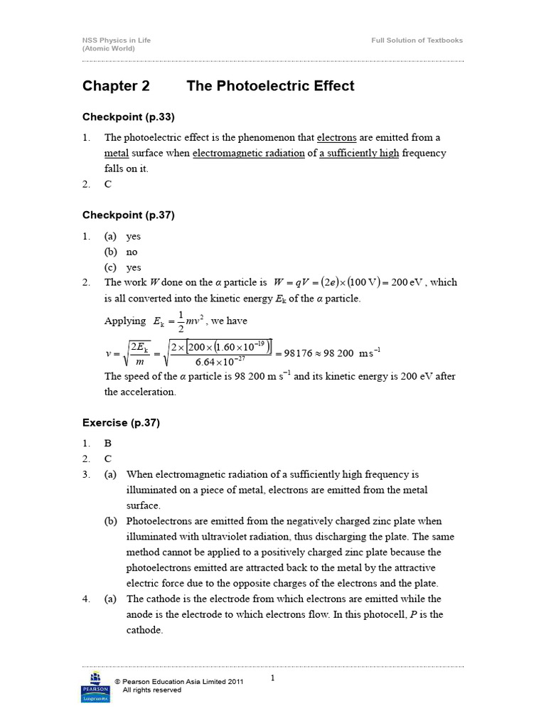 E7 - Ch02 - The Photoelectric Effect - FS - e | PDF | Photoelectric ...
