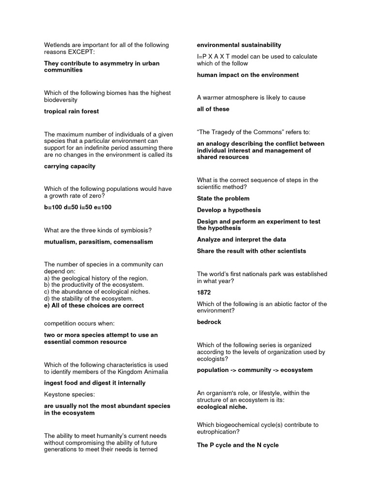 Ecology Recap 2 | PDF