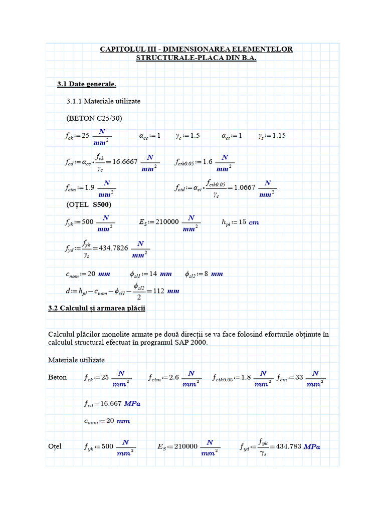 Calcule Placa+grinzi | PDF