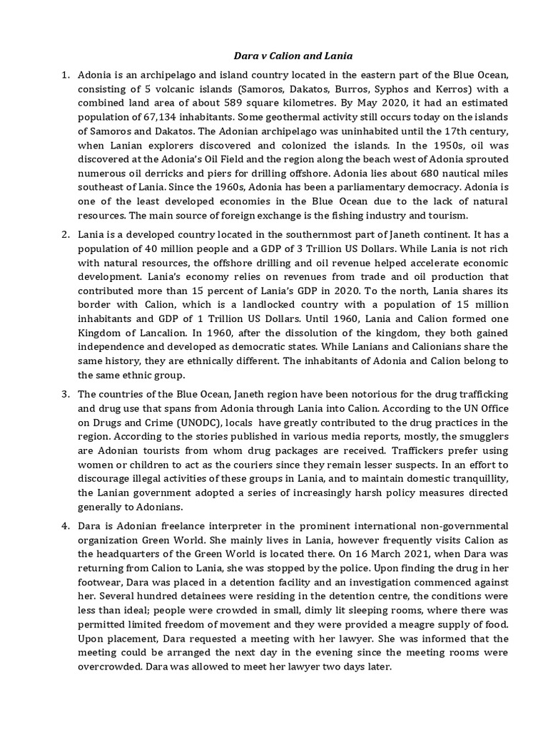 Human Rights Case: Dara v Calion & Lania | PDF