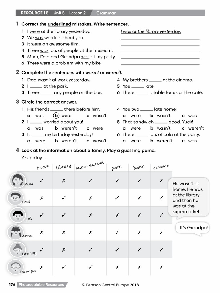 Was Were Ćwiczenia | PDF