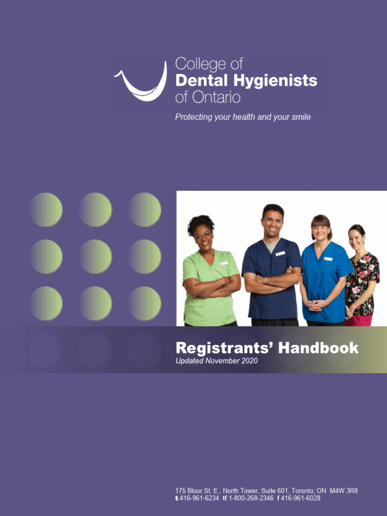 Registrants Handbook | PDF | Professional Ethics | Dental Hygienist