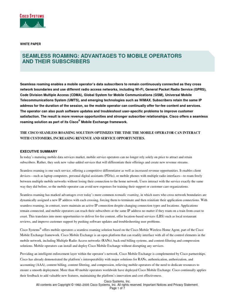 Seamless Roaming WP | PDF | Computers | Technology & Engineering