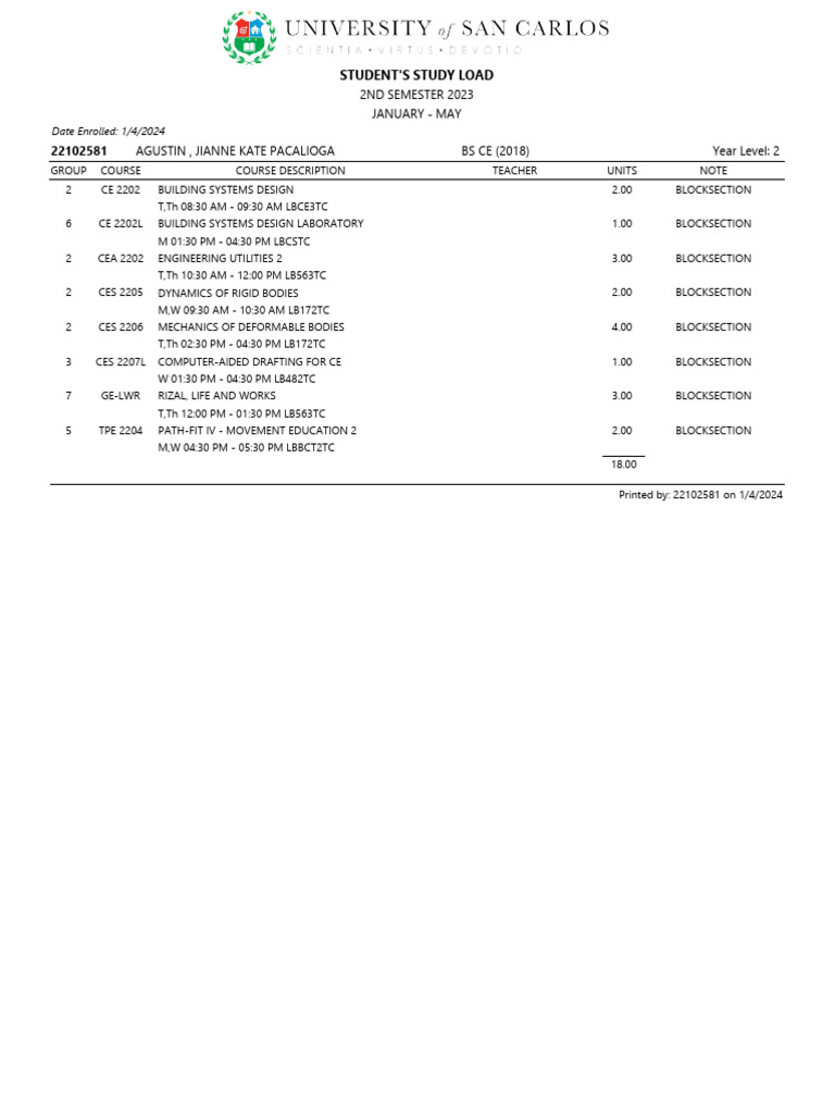 Student Study Load | PDF