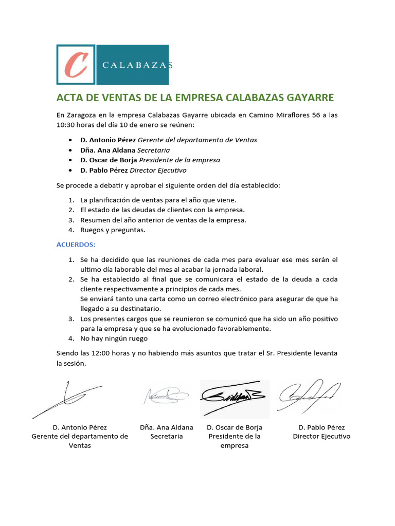 Ejercicio 16 Acta e Invitacion | PDF