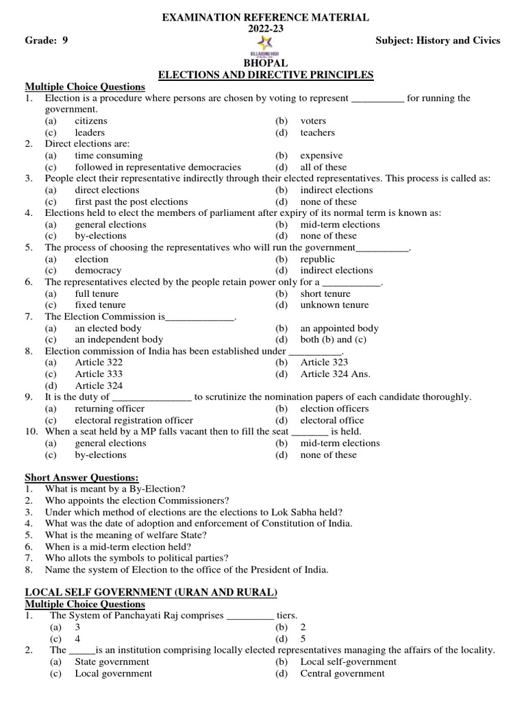 Grade 9 Term 2 Erm Civis 2022 23 PDF | PDF