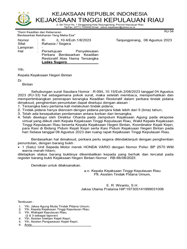 Contoh RJ-34 | PDF