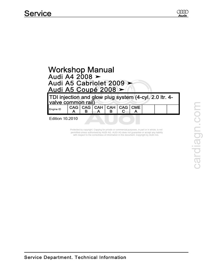 Service: Audi A4 2008 Audi A5 Cabriolet 2009 Audi A5 Coupé 2008 | PDF ...