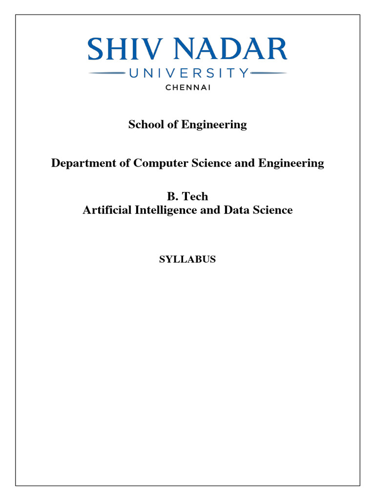 B.Tech AI DS - Syllabus | PDF | Eigenvalues And Eigenvectors | Programming B.Tech AI DS - Syllabus | PDF | Eigenvalues And Eigenvectors | Programming