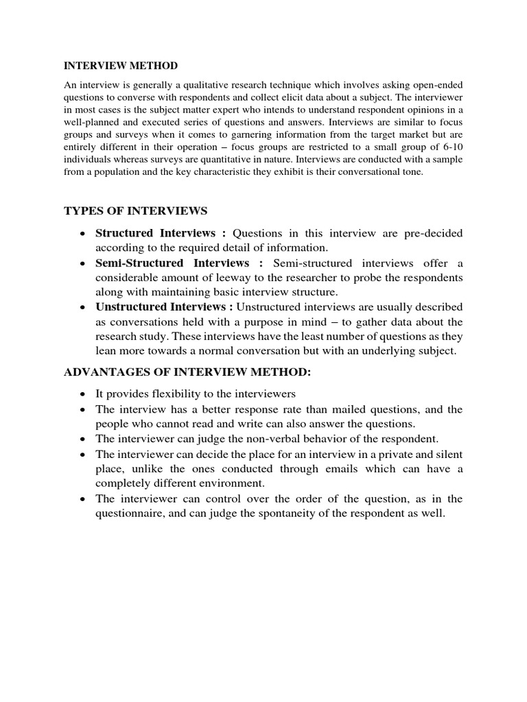 Interview Method PDF | PDF