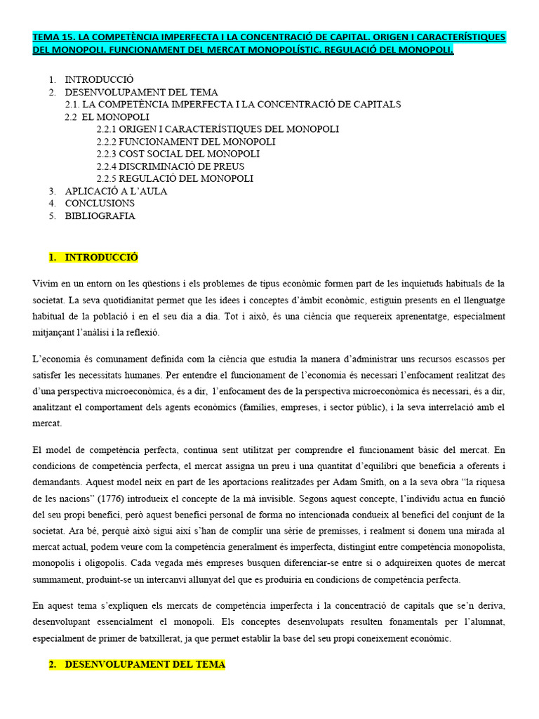 BÀSIC MICRO TEMA 15 Monopoli | PDF