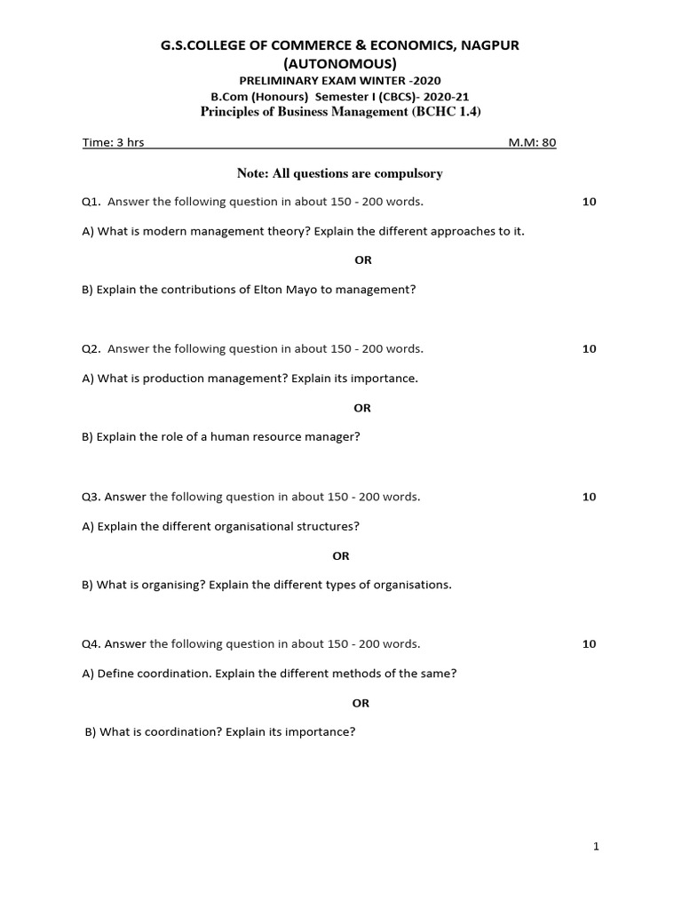 PBM Prelim Paper (Honours) | PDF | Business | Economies