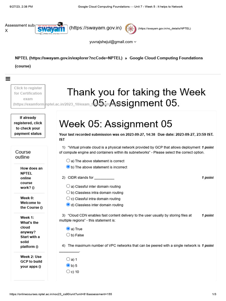 Google Cloud Computing Foundations - Unit 7 - Week 5 - It Helps To Network | PDF | Computer ...