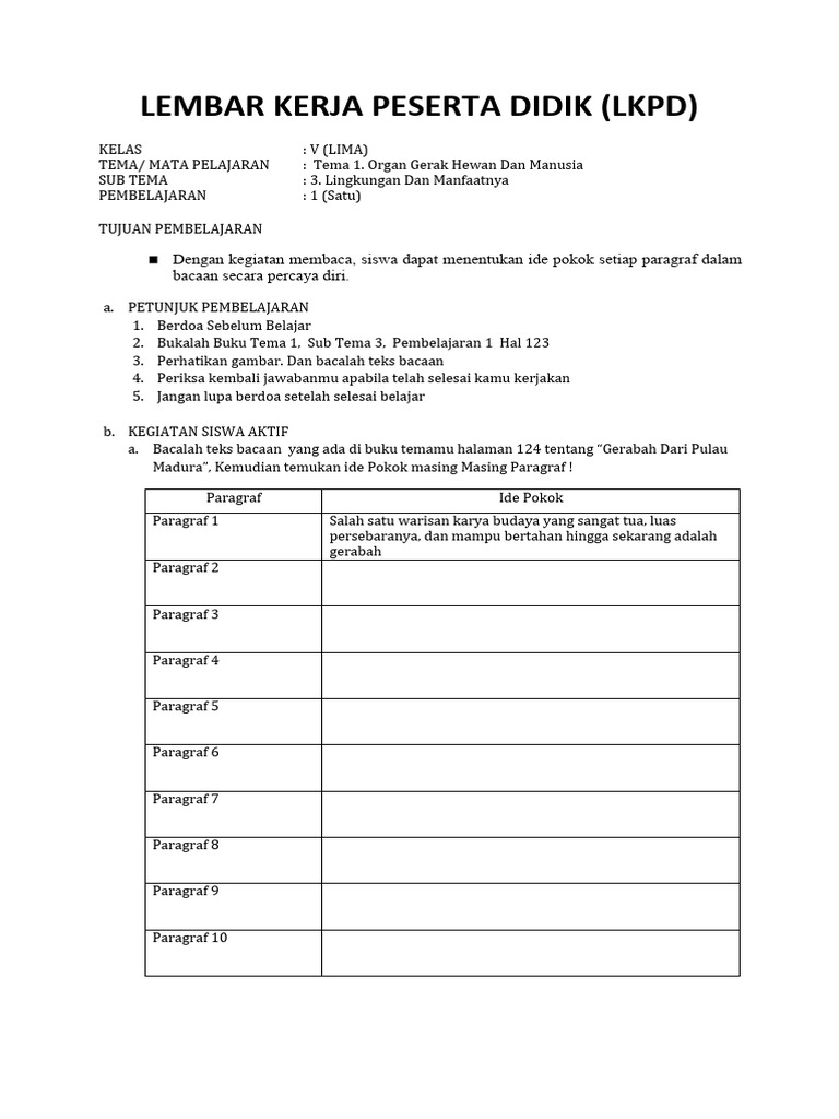 LKPD Rodina | PDF | Kajian Bahasa Asing