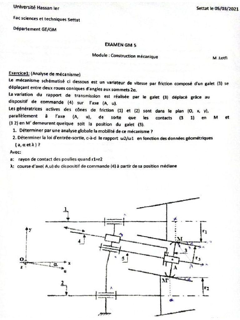 exam construction mécanique.pdf | PDF