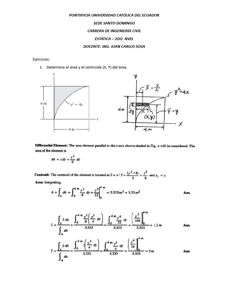 Tarea Áreas y Centroides I.Resuelta | PDF