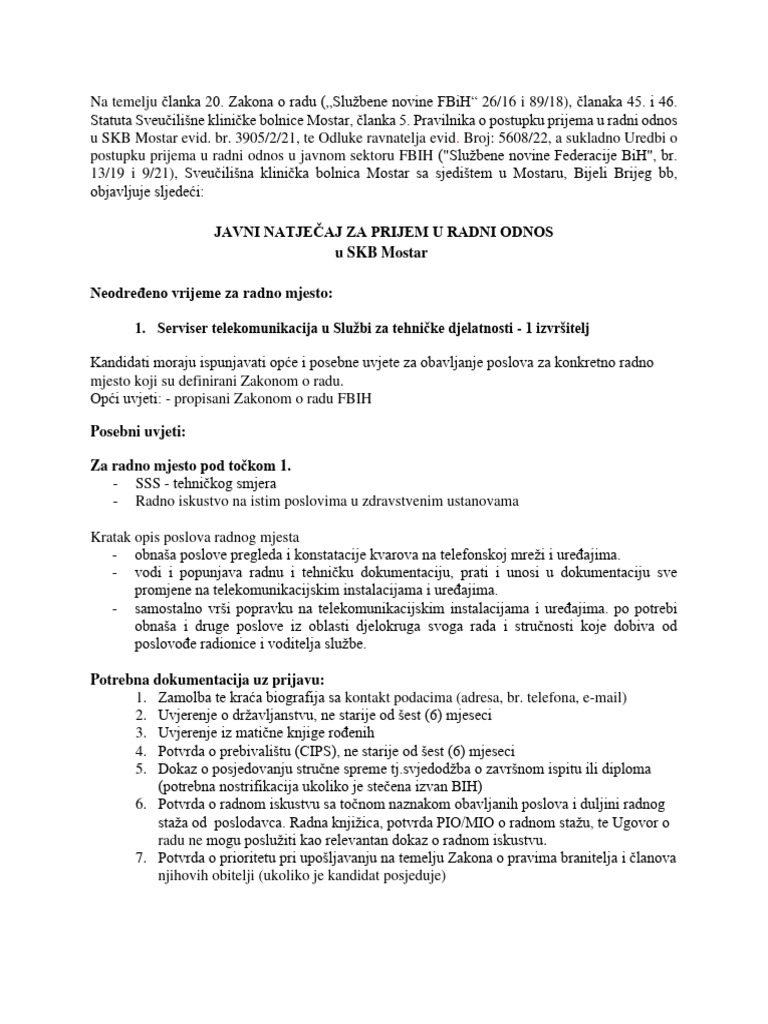 Natjecaj-21 07 2022 PDF | PDF