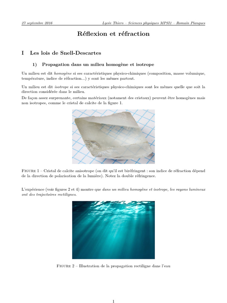 Reflexion Refraction PDF | PDF