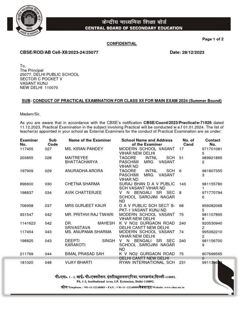 Prac Conduct Appt Letter | PDF | Student Assessment And Evaluation ...