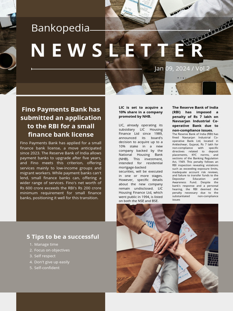 Fino Bank Seeks Small Finance License | PDF | Finance & Money Management