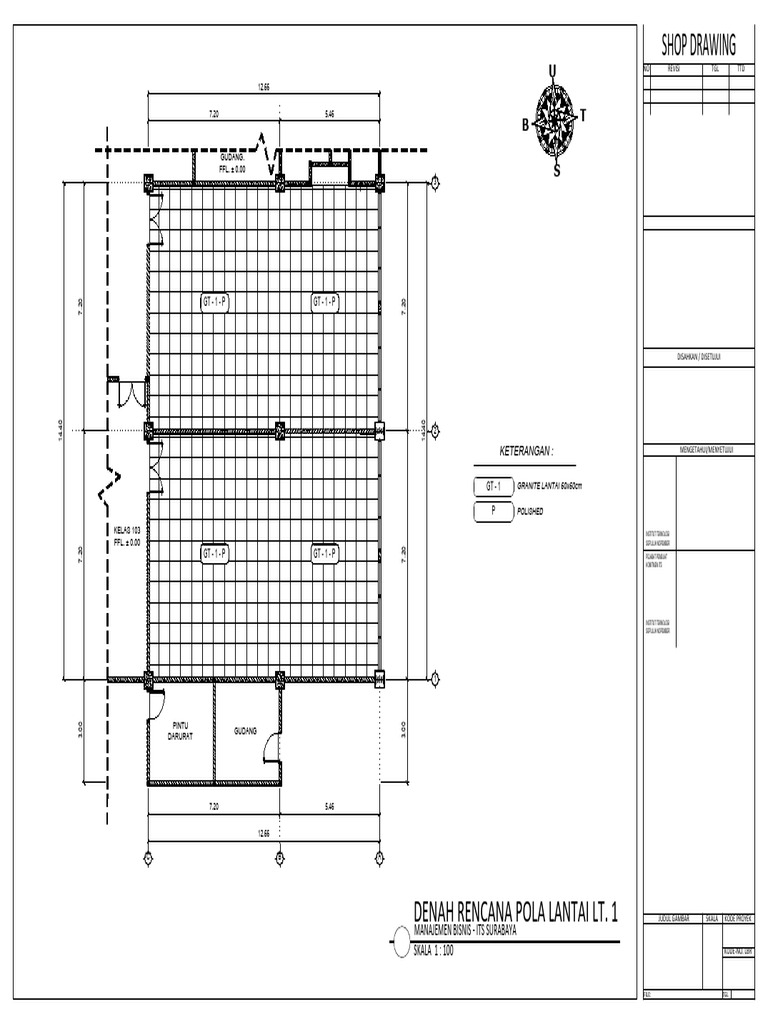 Shop Drawing: Denah Rencana Pola Lantai Lt. 1 | PDF