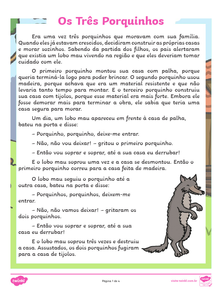 BR P 1629106348 Atividade de Interpretacao de Texto Os Tres Porquinhos - Ver - 2 | PDF