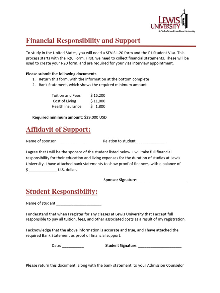Graduate Affidavit of Support | PDF