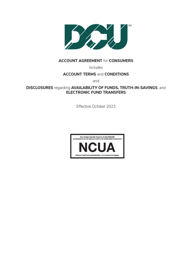 Account Agreement For Consumers | PDF | Cheque | Overdraft