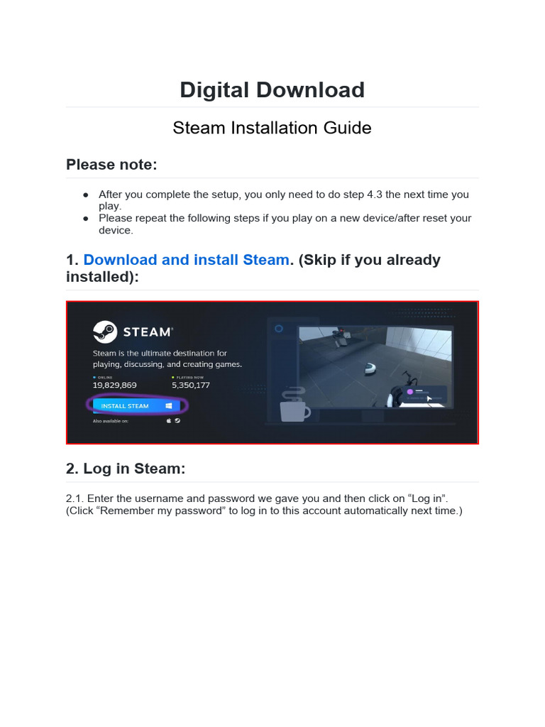 Steam Installation Guide | PDF