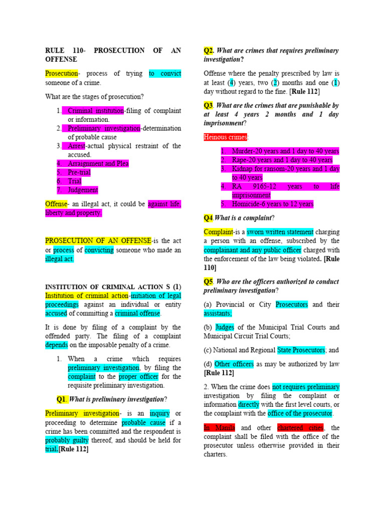 Criminal Prosecution Rule 110 | PDF | Judgment (Law) | Prosecutor