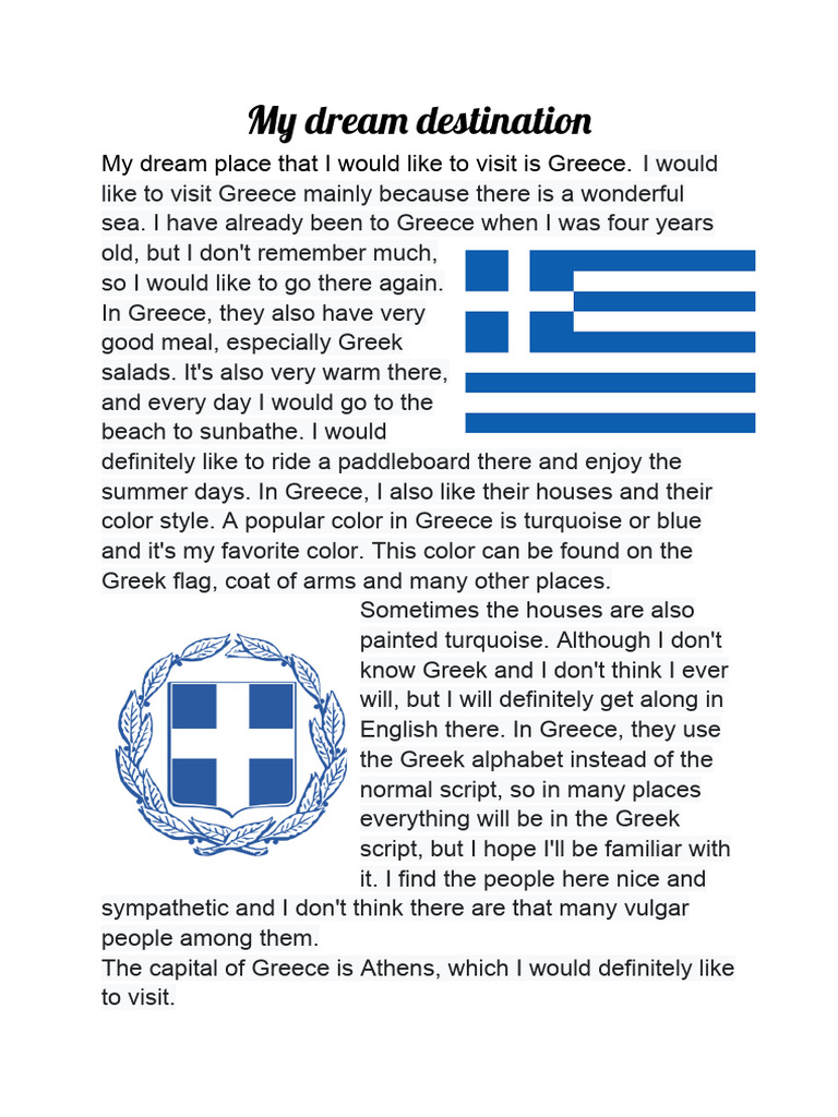 Projekt - Dream destination | PDF