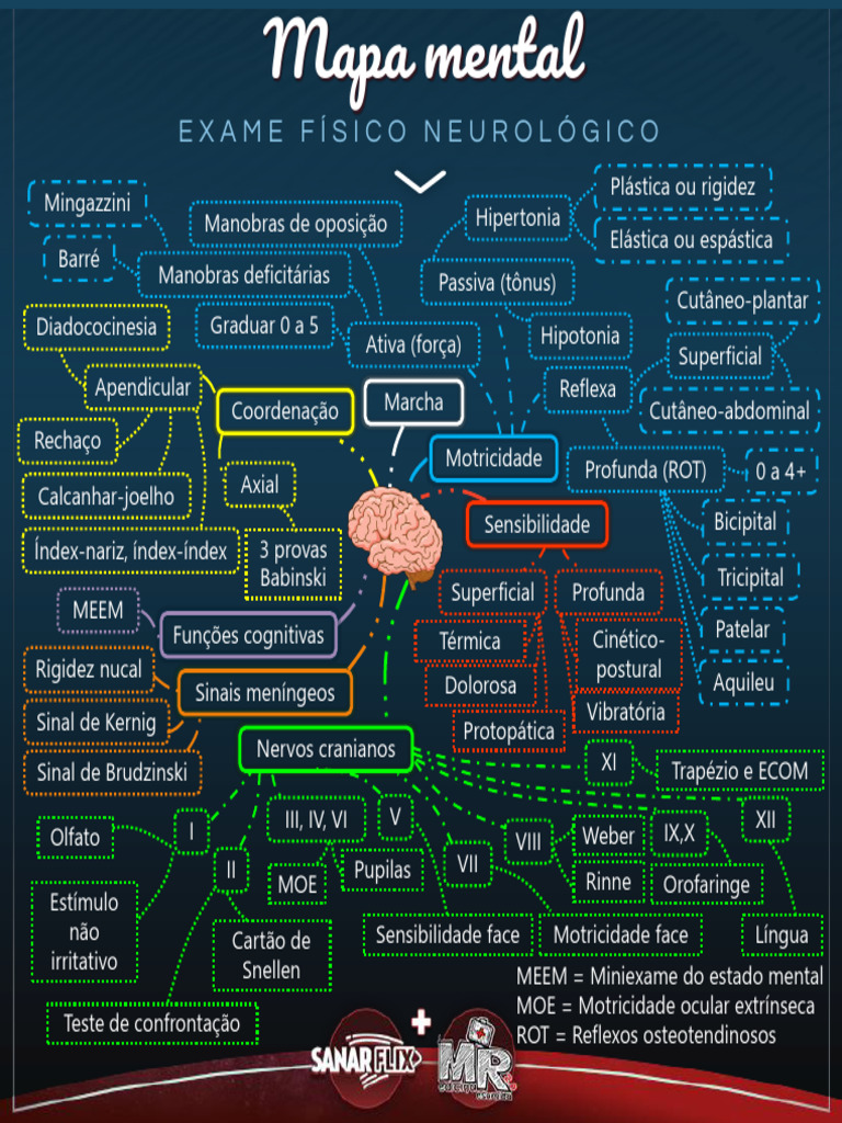 Mapa Mental - Exame NeurolÃ Gico | PDF | Sistema nervoso