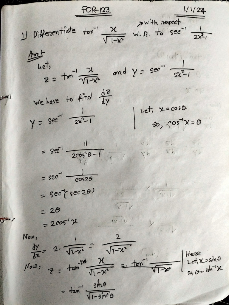 Math Class Note 01 Jan 2024 | PDF