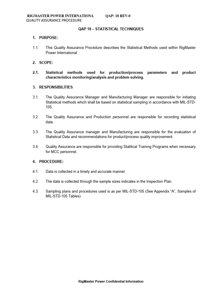 QAP 18 - Statistical Techniques | PDF