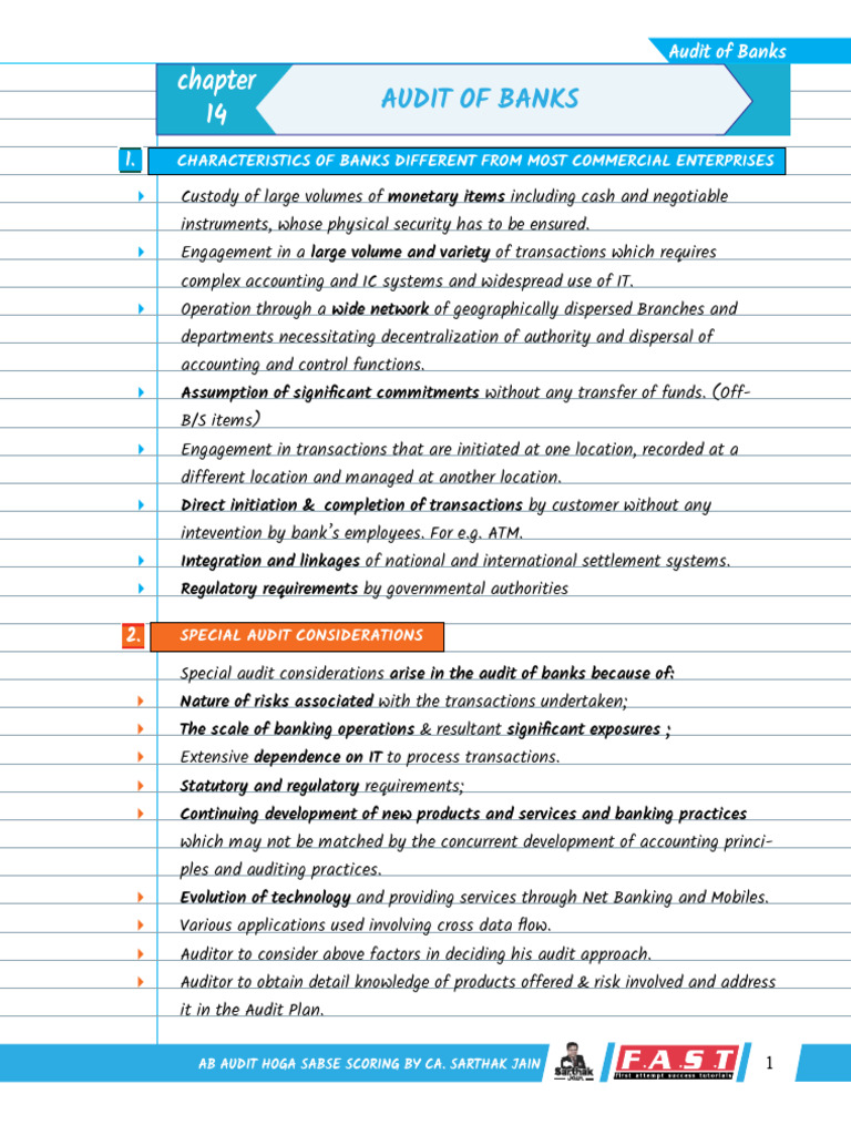 BR - Audit of Banks | PDF