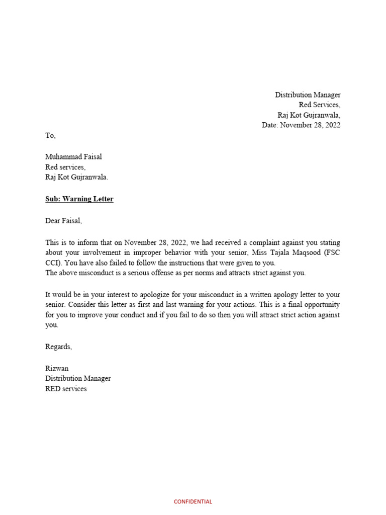 Warning Letter | PDF