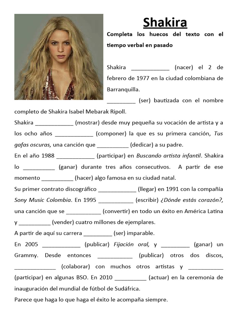 Shakira - El Pasado | PDF