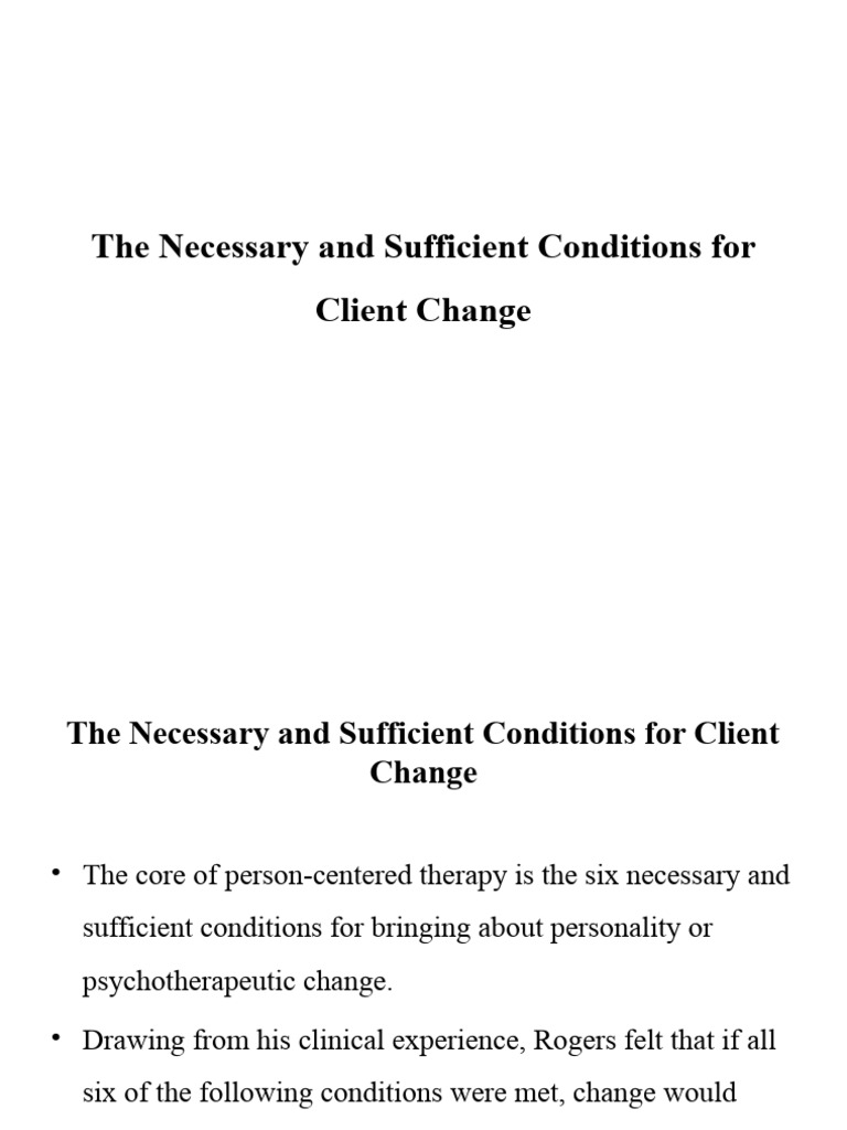 The Necessary and Sufficient Conditions For Client Change | PDF ...