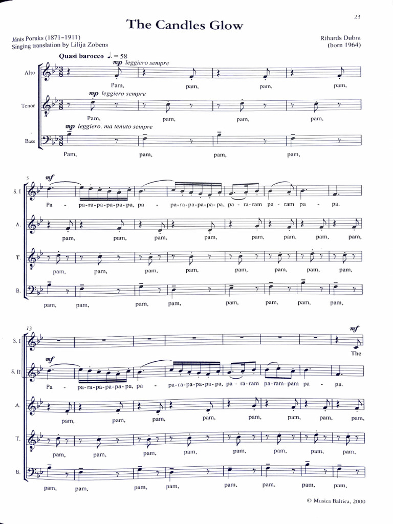 Dubra. The Canddles Glow | PDF