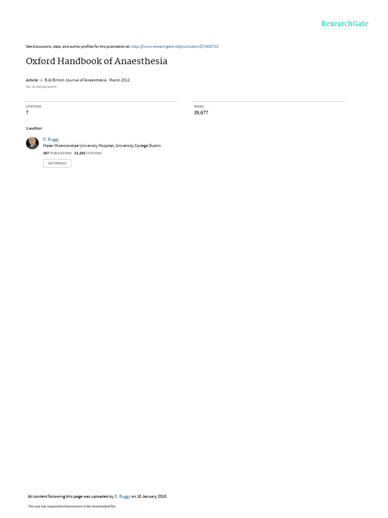 Oxford Handbook of Anaesthesia | PDF | Anesthesia | Clinical Medicine