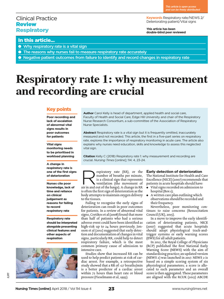 Respiratory Rate 1 Why Measurement and Recording Are Crucial1 | PDF