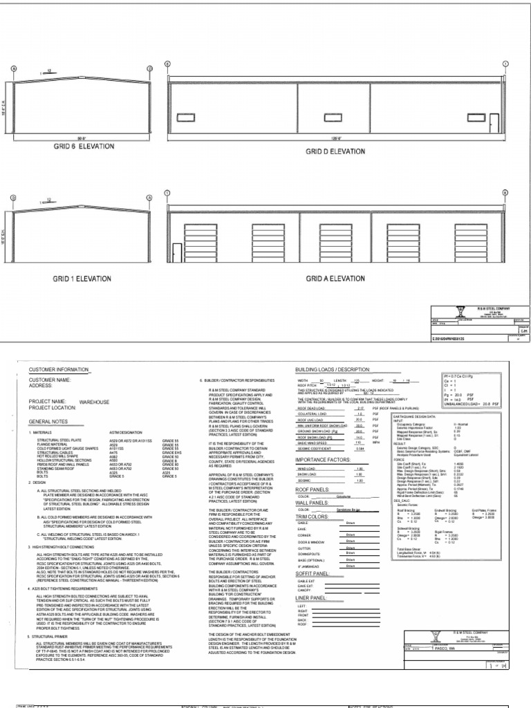 Basic Metal Buildings Example | PDF | Structural Steel | Screw