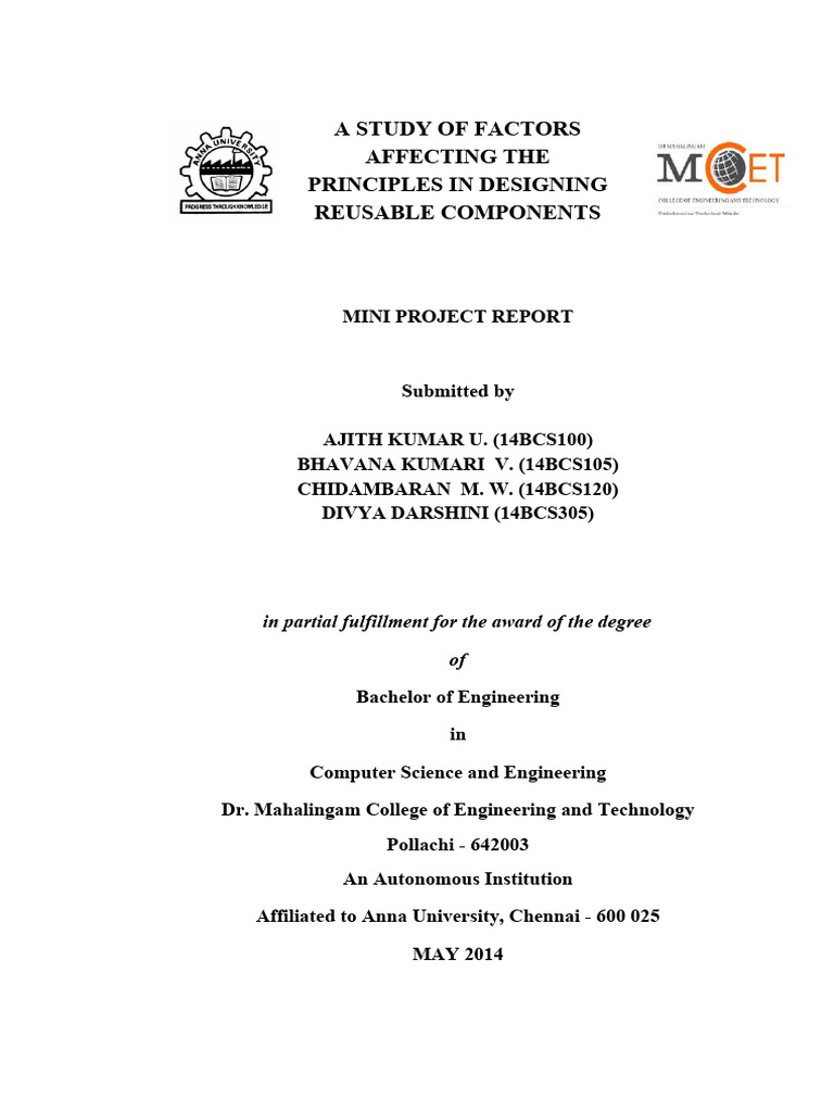 Template For Mini Project Report | PDF