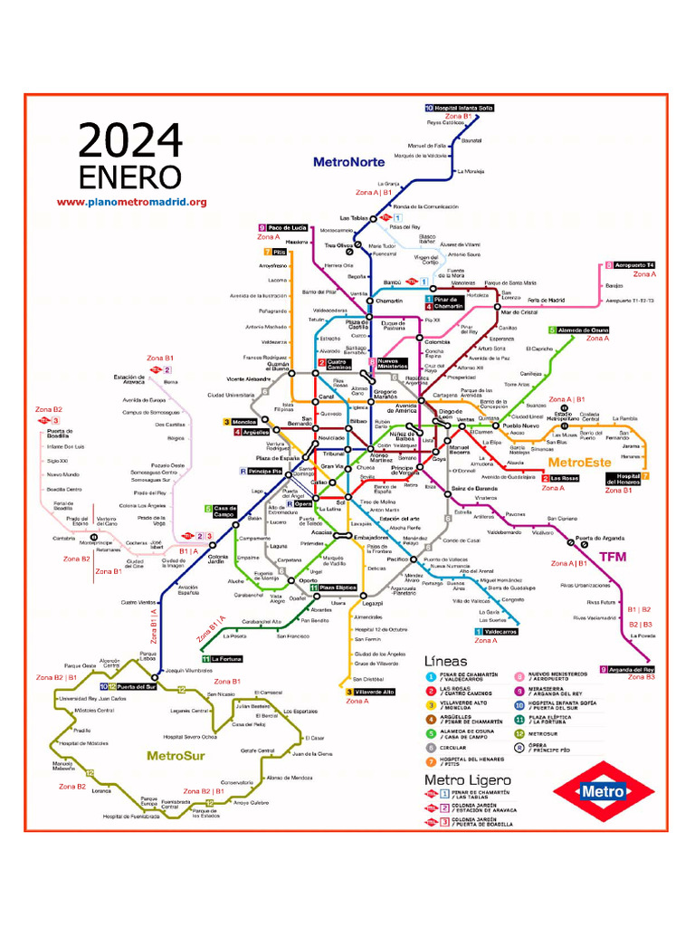Plano Metro Madrid 2024 01 A | PDF