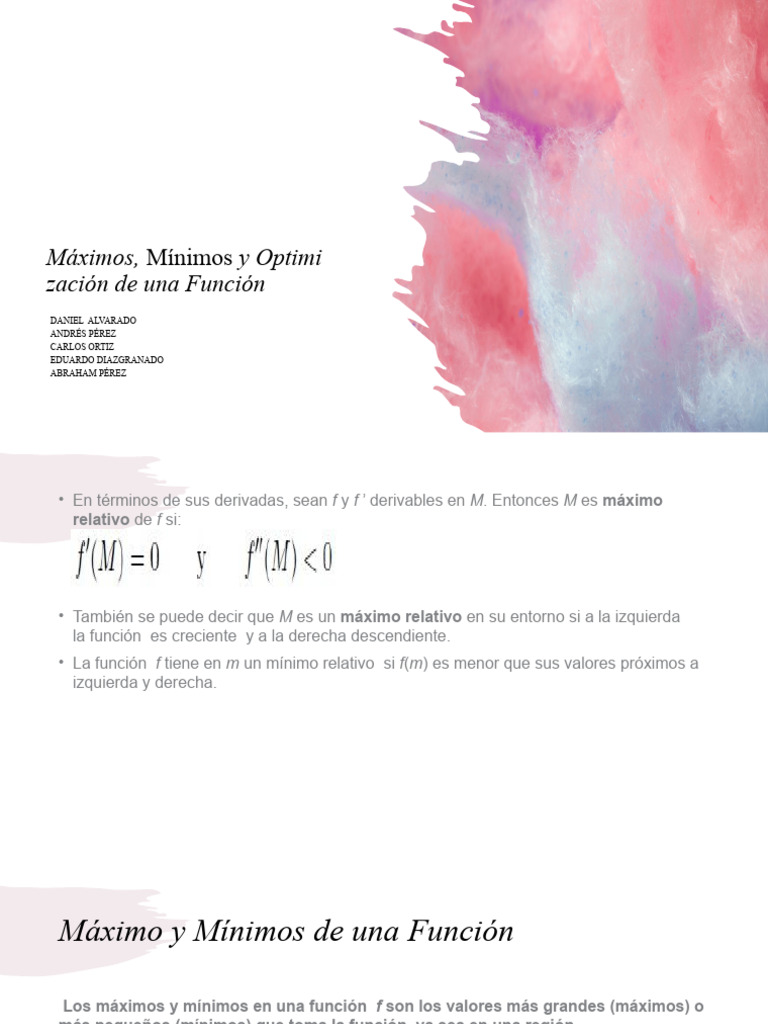 Máximos Mínimos y Optimizacion de Una Función | PDF