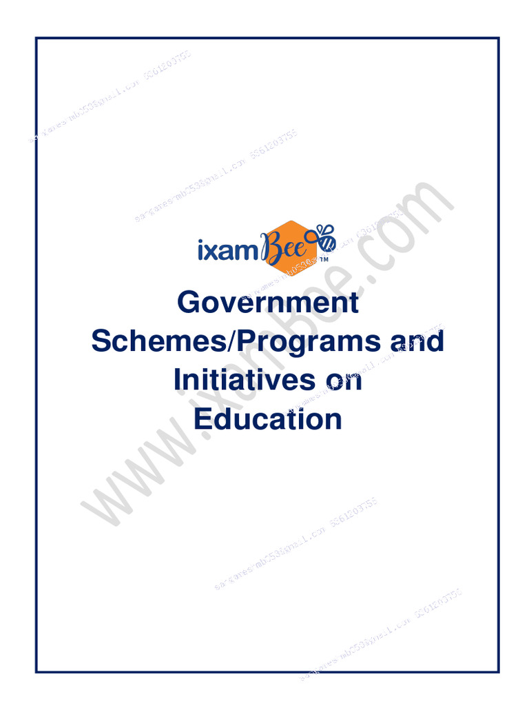 Government Education Schemes in India | PDF
