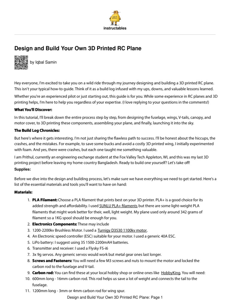 Build a 3D Printed RC Plane Guide | PDF | 3 D Printing | Airfoil