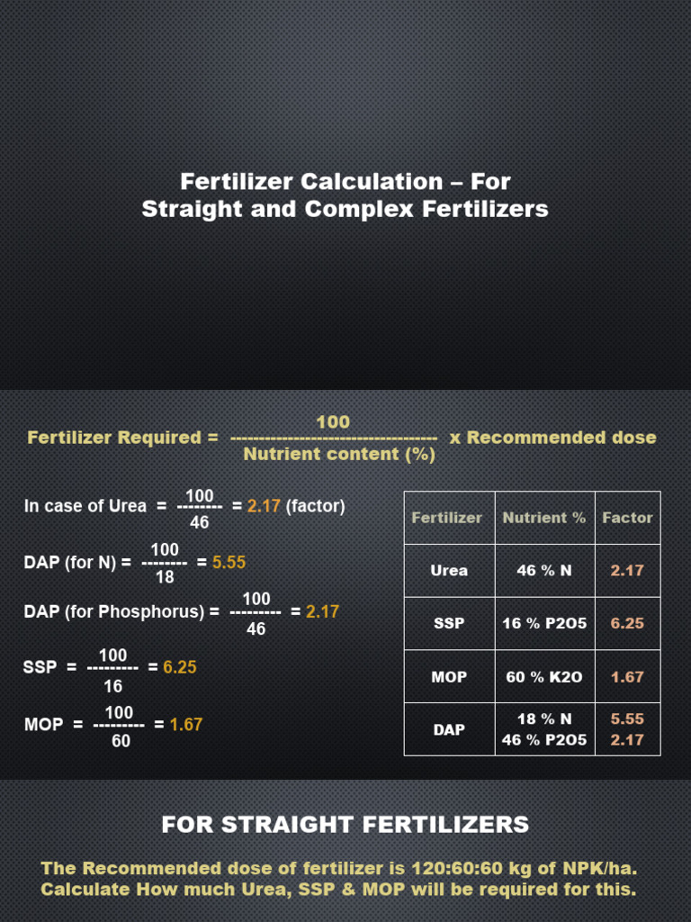 Agr 101 - Fertilizer Calculation | PDF