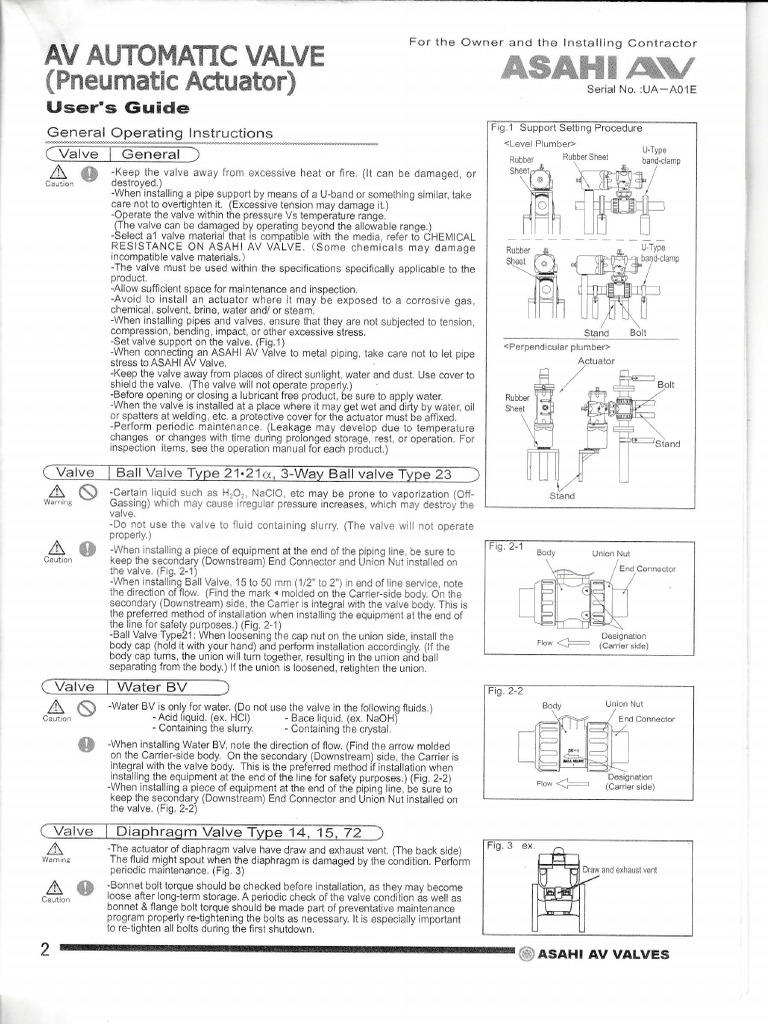 Asahi Valvula Con Actuador 2 | PDF